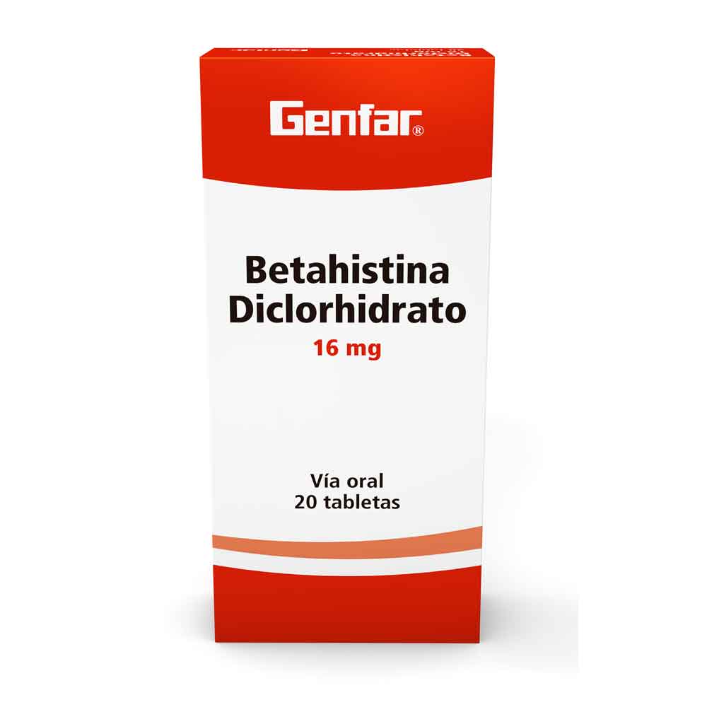 Betahistina GENFAR diclorhidrato 16 mg x20 tabletas - Mercaldas